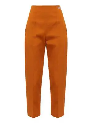 Marni High-waisted Tapered Leg Trousers - Brown