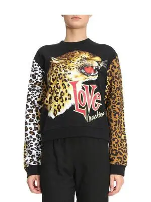 Moschino Leopard Print Sweatshirt - Black