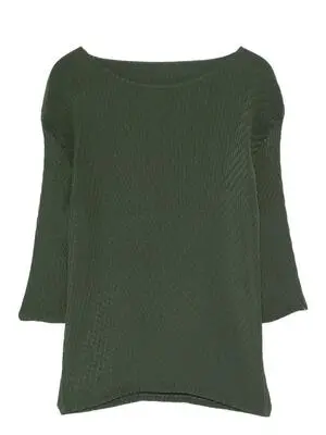 Issey Miyake Plissé-effect One-shoulder Top - Green