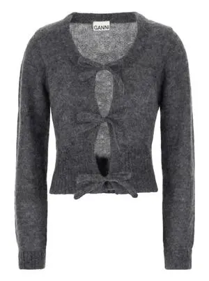GANNI Ganni Tie-Fastening Knit Cardigan No