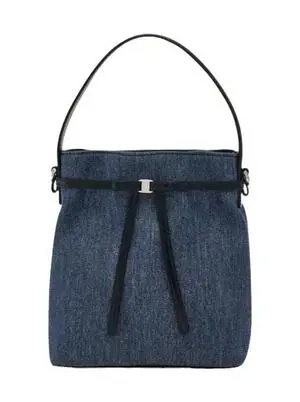 FERRAGAMO Mini Ribbon Bucket Bag - Blue