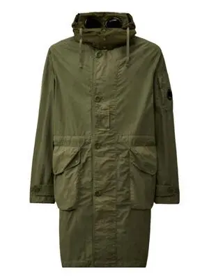 C.P. COMPANY Goggle-detail Hooded Parka - Moon Osmanthus Ring-green
