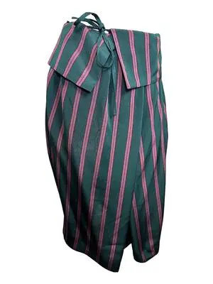 Dries Van Noten Striped Midi Skirt - Bottle