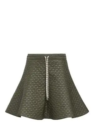 Moncler Floral Quilted Nylon Padded Mini Skirt - Green