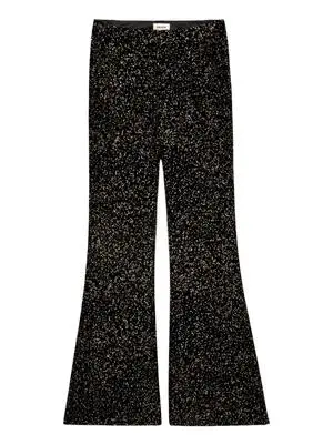 Zadig&Voltaire Prevy Flared Trousers With Belt Loops And Zipper Closure - Black