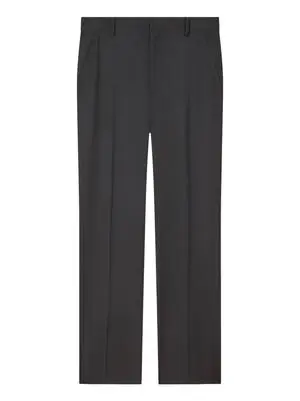 Kenzo Straight Tailored Virgin Wool Pants - Black