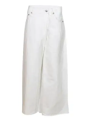 R13 High-rise Wide-leg Jeans - White