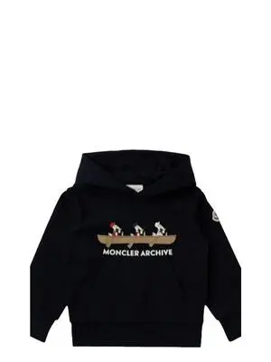 Moncler Embroidered Duck Cotton Hoodie - Black