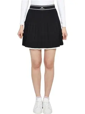 J. Lindeberg Knitted Midi Skirt With Integrated Shorts - Black