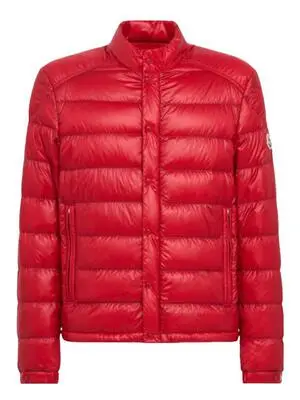 Moncler Quilted Down Jacket With Stand Collar - Red