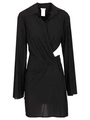 AMAZUIN Ines Cut-out Draped Dress - Black