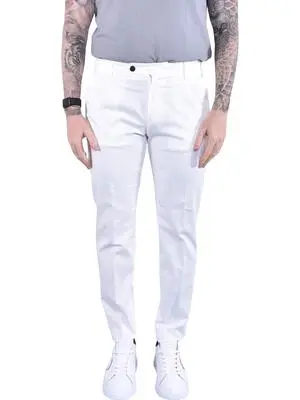 Eleventy Eleventy Pleated Slim-Fit Trousers White