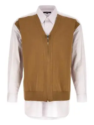 Comme Des Garçons Cardigan Insert Shirt - Brown