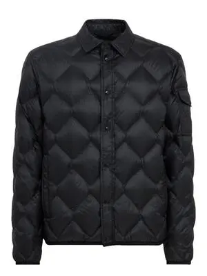 Moncler Quilted Nylon Down Shirt Jacket - Black