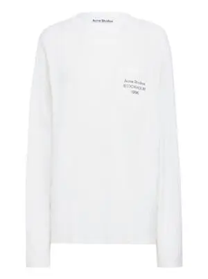 ACNE STUDIOS Acne Studios Long Sleeve Organic Cotton Blend T-Shirt With Crewneck And Pocket Detail