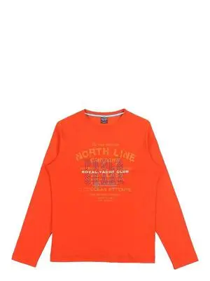 PAUL  SHARK Logo Printed Long-sleeved T-shirt - Red
