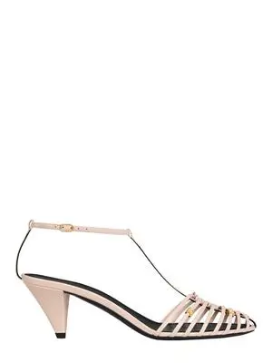 Celine Cage Heeled Sandal In Goatskin - Nude
