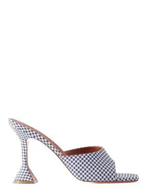 Amina Muaddi Amina Muaddi Lupita 95 Gingham Woven Mules Multicolor