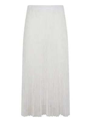 Ermanno Scervino Pleated Lace Maxi Skirt - No