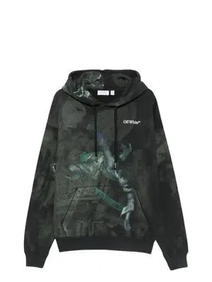 Off-White Long-sleeved Hooded Sweatshirt - Black