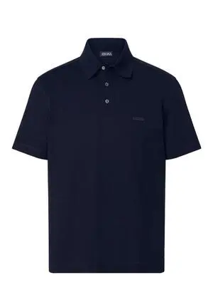 Zegna Zegna Short-Sleeved Buttoned Polo Shirt Black