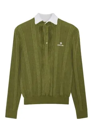 SHUSHU/TONG Contrast Collar Knit Sweater - No