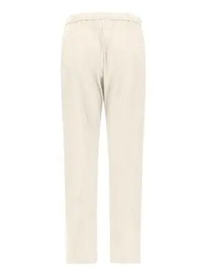 Herno Straight Leg Casual Pants With Elastic Waistband - White