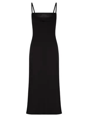 Max Mara Max Mara Pianoforte Draped-Neck Long Dress Black