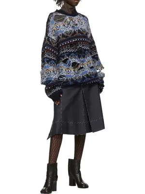 MAISON MARGIELA Spliced Pinstriped Skirt - Black