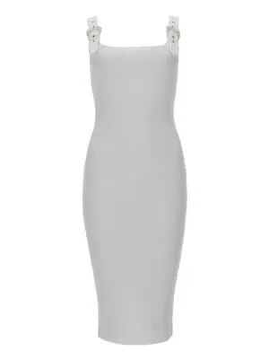 Versace Buckled Strap Bodycon Dress - Gray