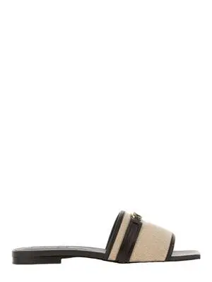TOD'S Logo Plaque Square Toe Sandals - Multi-color