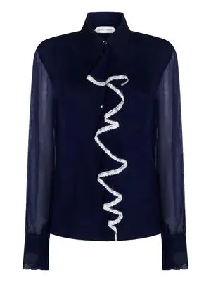 Alberta Ferretti Ruffled Lace Shirt - Black