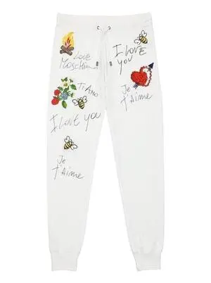 Moschino Embroidered Logo Sweatpants - White