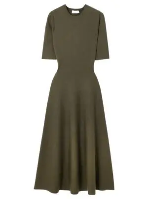 Gabriela Hearst Round Neck Midi Dress - Green