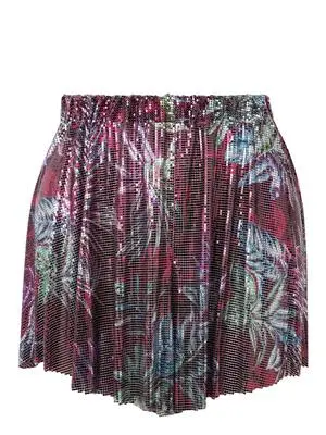 Rabanne Palm Tree Printed Mesh Shorts - Black