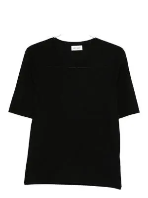Soft Goat Crew Neck Long-sleeved Knitwear - Black