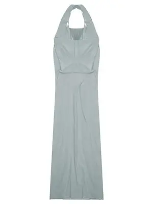 ALYSI Draped Halterneck Maxi Dress - Gray