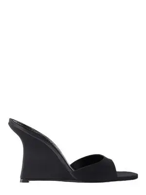 Staud Brigitte Satin Wedge Mules - Black