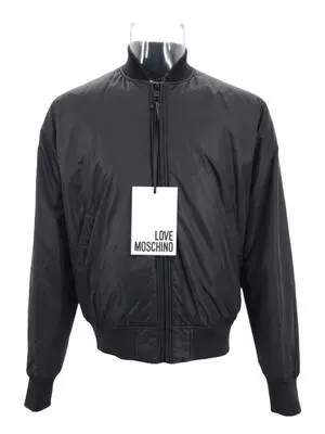 Moschino Long Sleeve Zip Up Bomber Jacket - Black