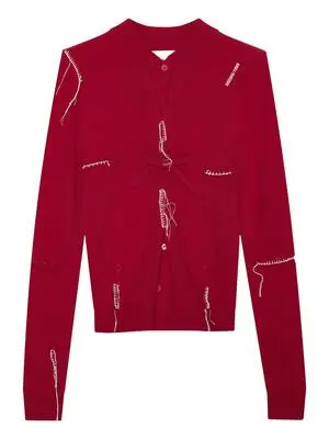 SHUSHU/TONG Crew Neck Cardigan - Red