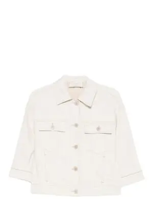 Peserico Contrast-stitched Denim Jacket - White