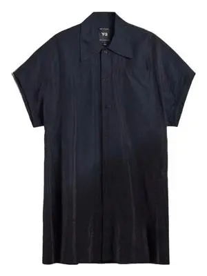 Y3 Short Sleeve Dip-dye Utility Overshirt - Black/night Gray