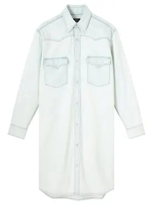A.p.c. Tie-fastening Shirt Mini Dress - Bleached