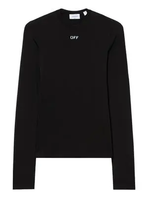 Off-White Off Stamp" Second Skin Long Sleeve Top - Black