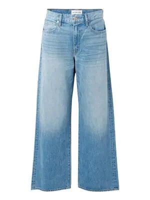 SLVRLAKE Slvrlake Selena Mid-Rise Wide-Leg Jeans Medium Denim Blue