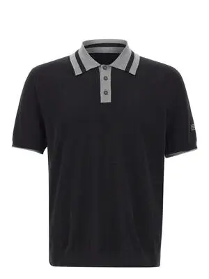 Iceberg Contrast Trim Polo Shirt - Black