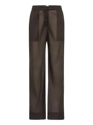 ST. AGNI Organza Wide-leg Pants - Black