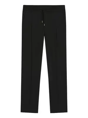 Hugo Boss Slim Fit Pleated Drawstring Casual Pants - Black