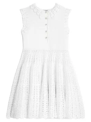 Celine Cotton Crochet Mini Dress - Fluorescent White