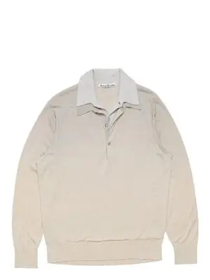 Acne Studios Double-layered Collar Knitwear - Beige/gray